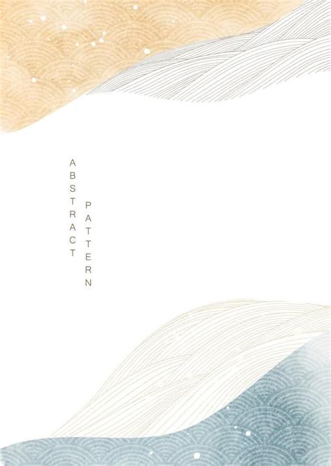 Vintage Style Abstract Art Banner With Japanese Wave Pattern