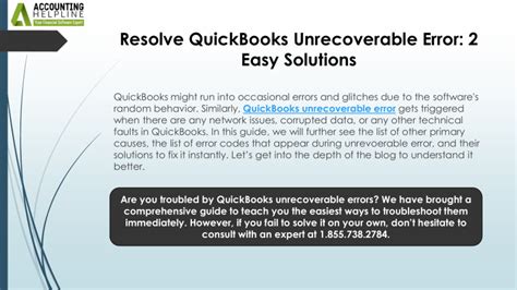 Quickbooks Unrecoverable Error 2 Easy Fix Solutions