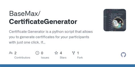 github basemax certificategenerator certificate generator is a