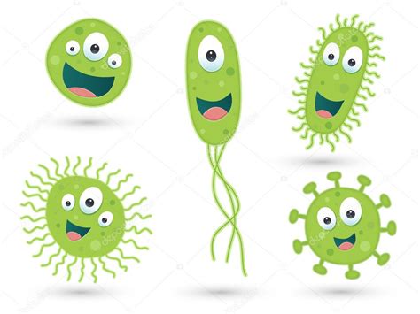 Un Conjunto De Lindos Gérmenes Y Bacterias Verdes 2024
