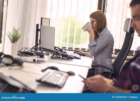 Programmers Coding Stock Image Image Of Laptop Business 125349769