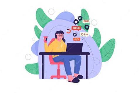 Premium Vector Programmer Coding Concept