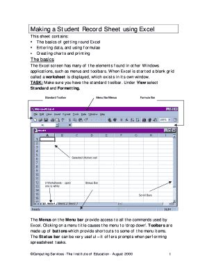 Fillable Online Making A Babe Record Sheet Using Excel Fax Email Print PdfFiller