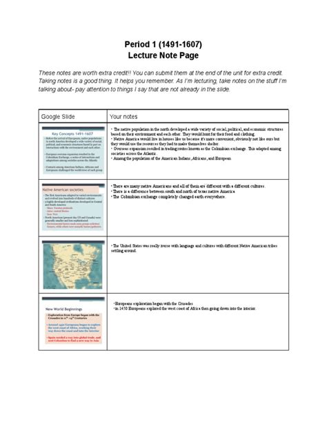 Bryan Baez Period 1 1491 1607 Lecture Notes Pdf Native Americans In The United States