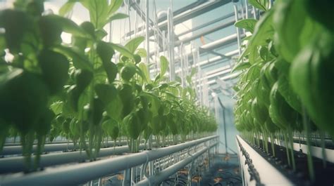 Premium Photo Organic Vegetable Farm Futuristic Technologies Of The