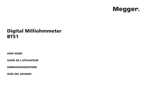 Megger Bt51 User Manual Pdf Download Manualslib