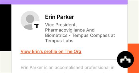 Erin Parker Vice President Pharmacovigilance And Biometrics Tempus
