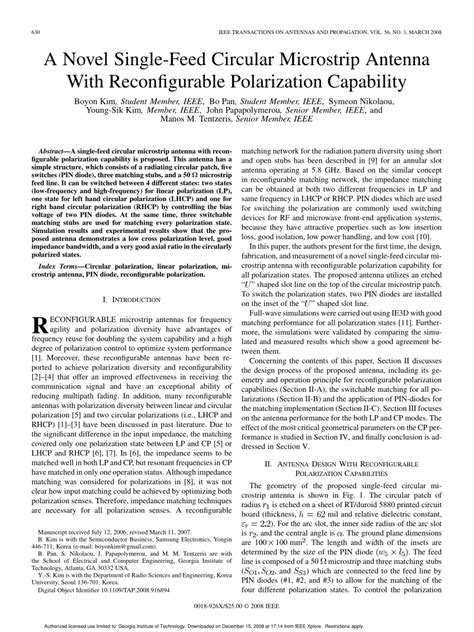 pdf a novel single feed circular microstrip antenna with