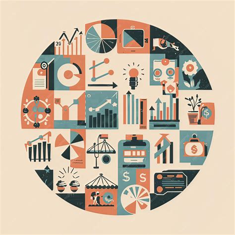 2d 터 일러스트레이션과 그래프와 그래프의 다이어그램을 가진 차트의 그래픽을 고용합니다 프리미엄 Ai 생성 벡터