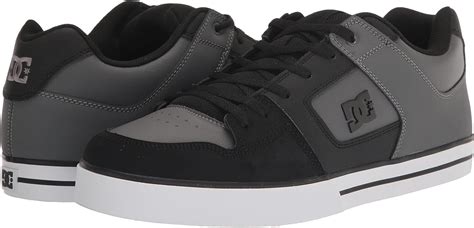 Dc Mens Pure Low Top Lace Up Casual Skate Shoe Sneakerblackgreygrey