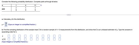 Solved Consider The Following Probability Distribution Chegg