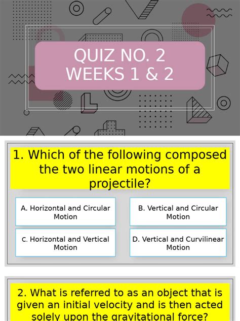 Quiz Projectile Motion Pdf Collision Momentum