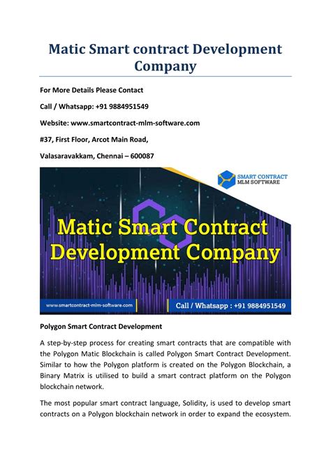 ppt matic smart contract development company powerpoint presentation