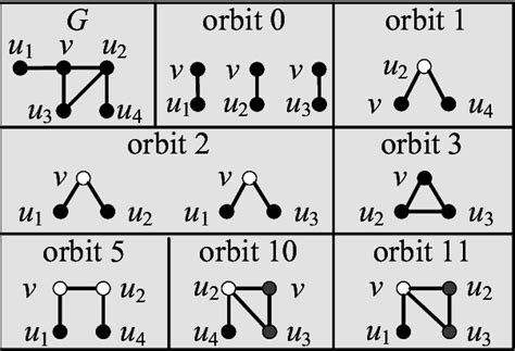 Example Of Computing The Undirected Orbit Degrees Of Node V In The Download Scientific Diagram