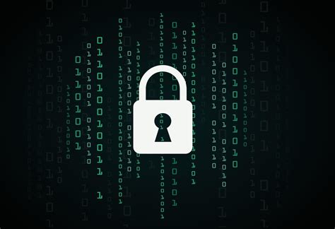 Digital Lock Guard Sign Binary Code Number Cyber Data Background Vector Illustration Eps