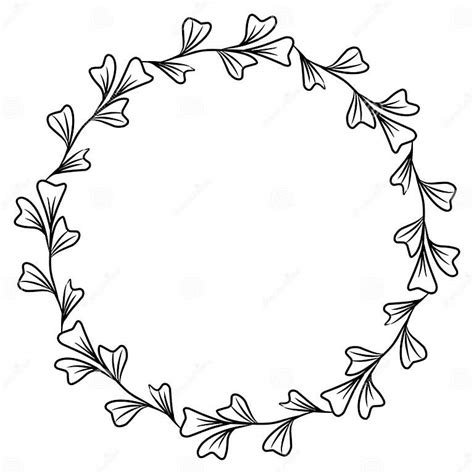 Fliwer Wreath Aesthetic Circle Frame Etnic Illustration Stock Image Illustration Of