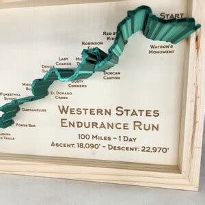 Western States Endurance Run 3d Trail Model Laser Engraved Etsy