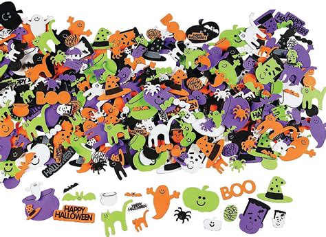 500 Assorted Halloween Foam Craft Stickers Self Adhesive Shapes