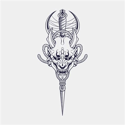 Demon Dagger Crescent Moon Tattoo Design Demon Logo Template 34815764