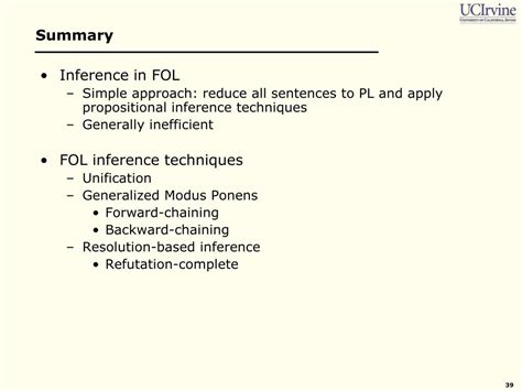 Ppt Inference In First Order Logic Powerpoint Presentation Free