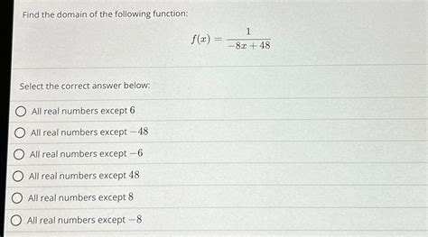 solved find the domain of the following