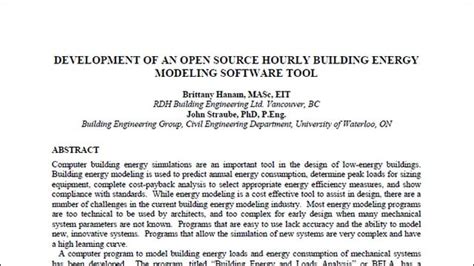 development of an open source hourly building energy modeling software