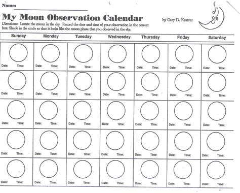 Printable Moon Calendar Printable Word Searches