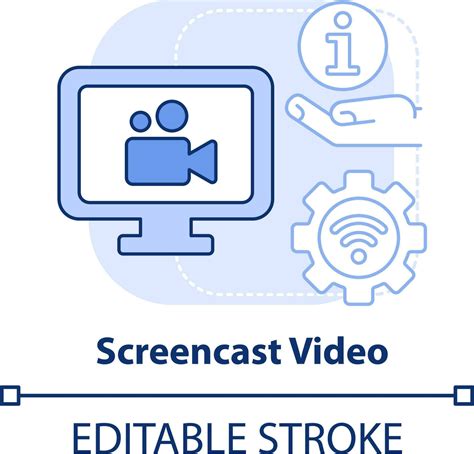 Screencast Video Light Blue Concept Icon Microtraining Video Type Abstract Idea Thin Line