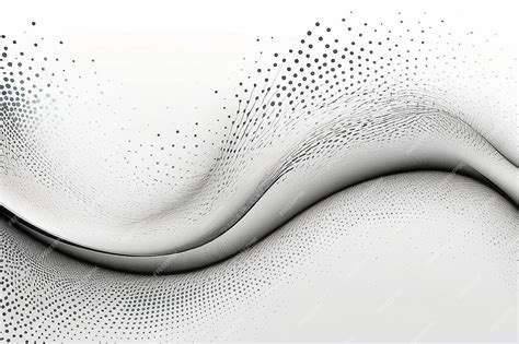 Premium Photo Flowing Dots Particles Wave Pattern Halftone Gradient Curve Shape Isolated On White