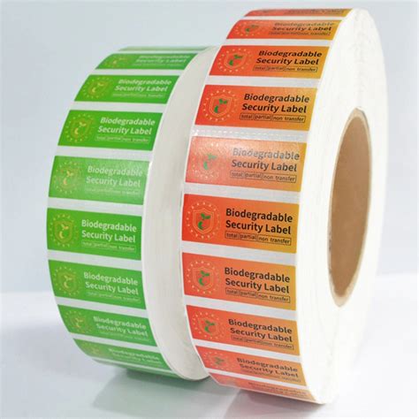 Environmentally Friendly Biodegradable Pla Stickers Void Security Label