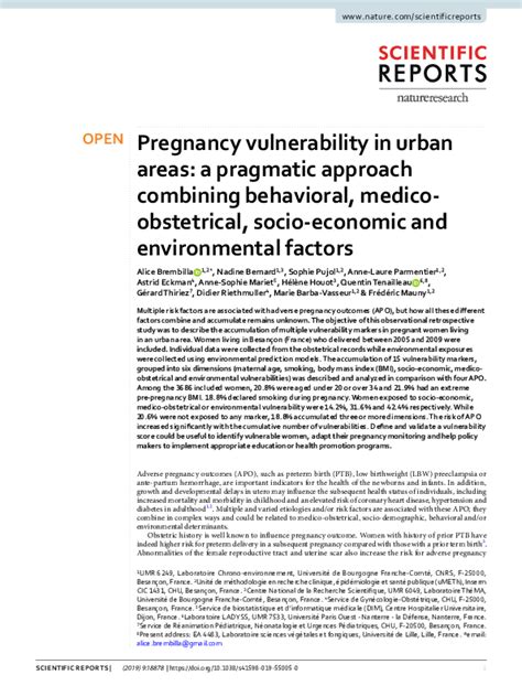 Pdf Pregnancy Vulnerability In Urban Areas A Pragmatic Approach