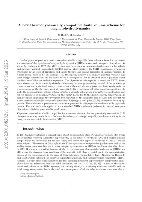 Pdf A New Thermodynamically Compatible Finite Volume Scheme For
