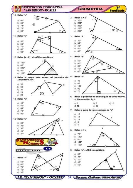 Ejercicios De Geometría Actividades De Geometría Geometría Ejercicios