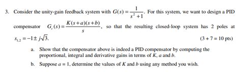 Solved S 3 Consider The Unity Gain Feedback System With Chegg Com