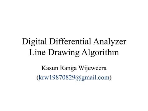 Digital Differential Analyzer Line Drawing Algorithm Ppt
