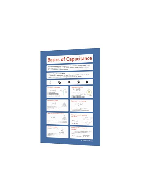 Capacitance Basics And Equations Wall Chart Electronics Notes