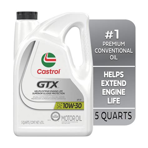 Castrol Gtx Conventional Engine Oil 10w 30 5 Quart