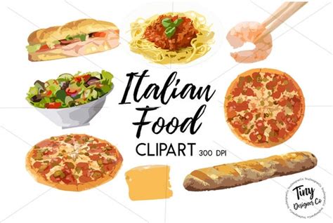 Italian Food Clipart Digital Download Instant Download Png Etsy Uk