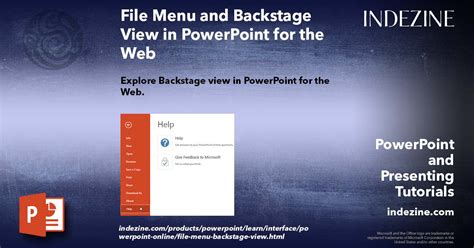 File Menu And Backstage View In Powerpoint For The Web