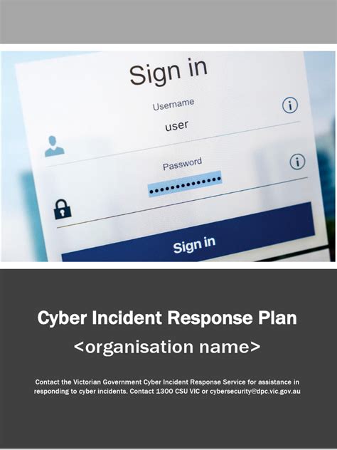 Cyber Incident Response Plan Template Pdf Security Computer Security