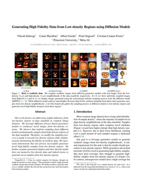 Generating High Fidelity Data From Low Density Regions Using Diffusion