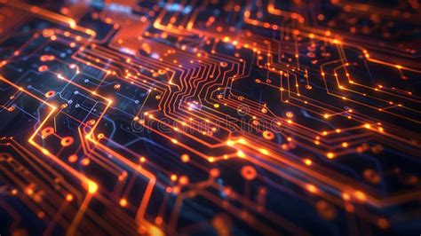 Abstract Digital Background With Binary Code And Glowing Lights Ai Generated Stock