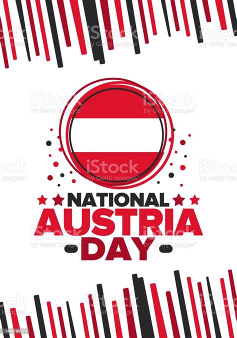 오스트리아 국경일 10 월 26 일에 매년 축하되는 국가 행복한 휴일 오스트리아 국기 애국적인 요소 포스터 카드 배너 및 배경