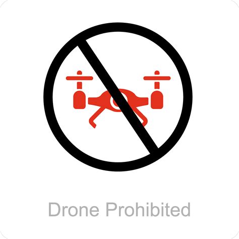 Drone Prohibited And Drone Icon Concept Vector Art At Vecteezy