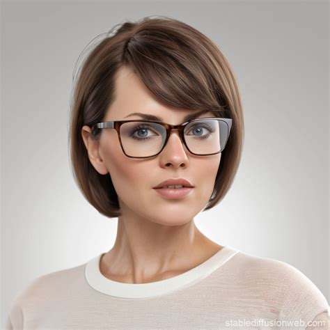 Virtual Female Model With Glasses Stable Diffusion Online