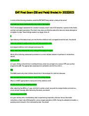 EMT Final Exam Pdf EMT Final Exam OB And Peds Graded A 2022 2023 In Which Of The Following