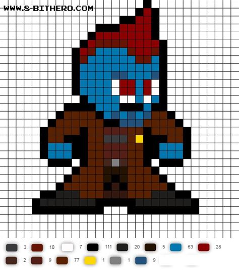 Yondu 8 Bit Gotg Vol 2 Perler Bead Pattern Pixel Art Pattern Perler