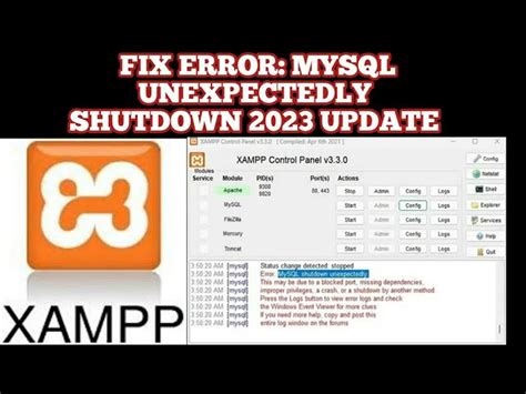 Xampp Mysql Shutdown Unexpectedly Fixed 2023 Update