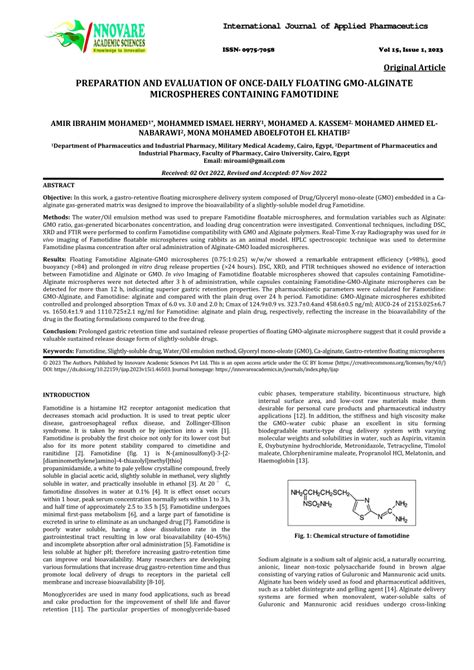 Pdf Preparation And Evaluation Of Once Daily Floating Gmo Alginate Microspheres Containing