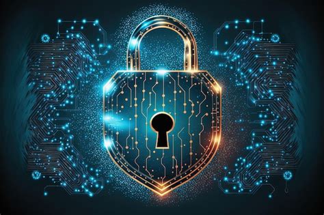 Premium Photo Neon Data With Locked Padlock Concept Of Protection